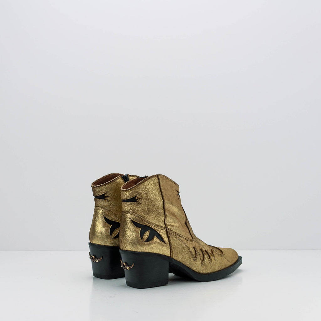 NEMONIC WESTERN BOOTS ATLANTA 2353 GLITTER GOLD BLACK | MOKSIN – Moksin