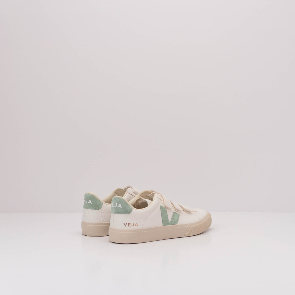 VEJA VELCRO SNEAKERS RECIFE LOGO CHROMEFREE LEATHER EXTRA WHITE MATCHA ...