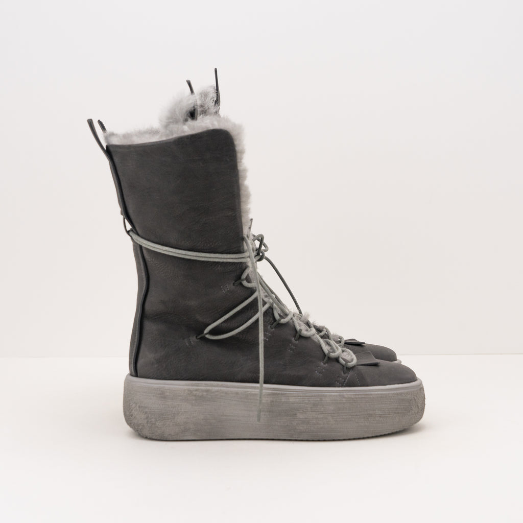 PURO SECRET BABY CALF MATT ANTRACITE SO GREY BOTA CON FORRO DE PELO ...