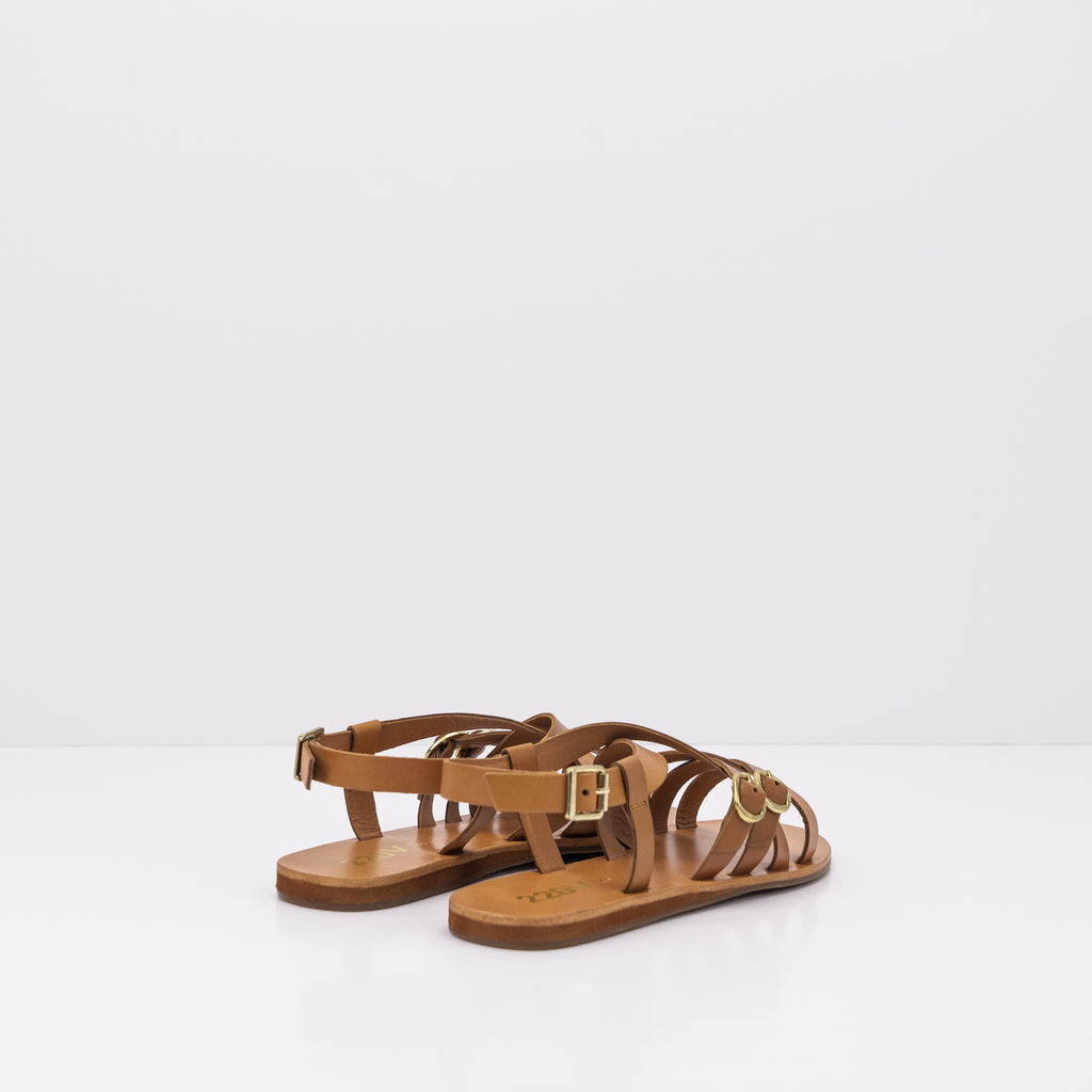 220V ALIA TAN LEATHER SANDALS | MOKSIN – Moksin